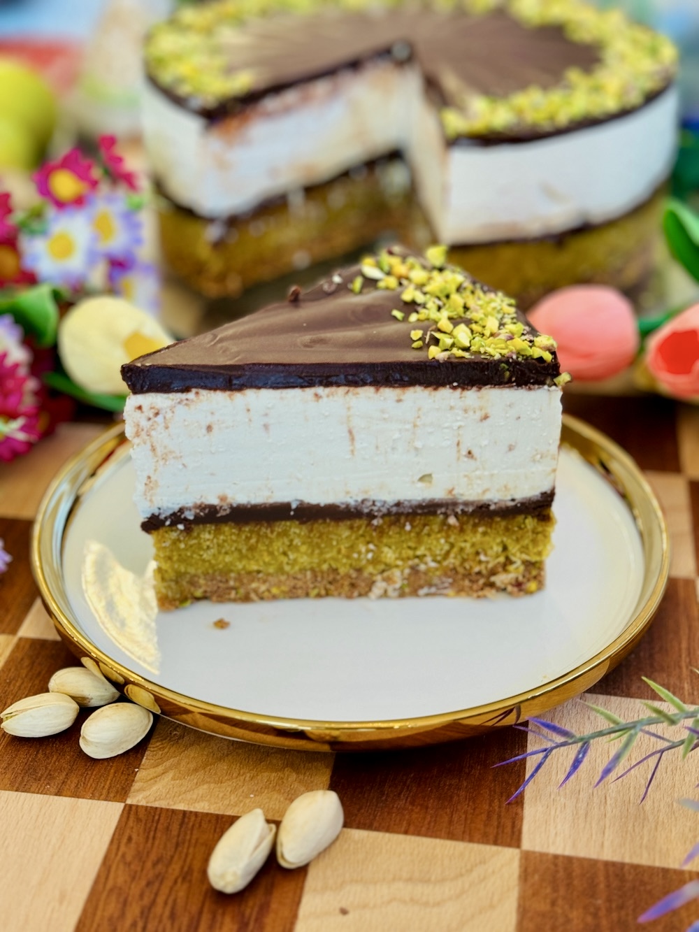 Cheesecake cu fistic in stil Dubai Un desert spectaculos